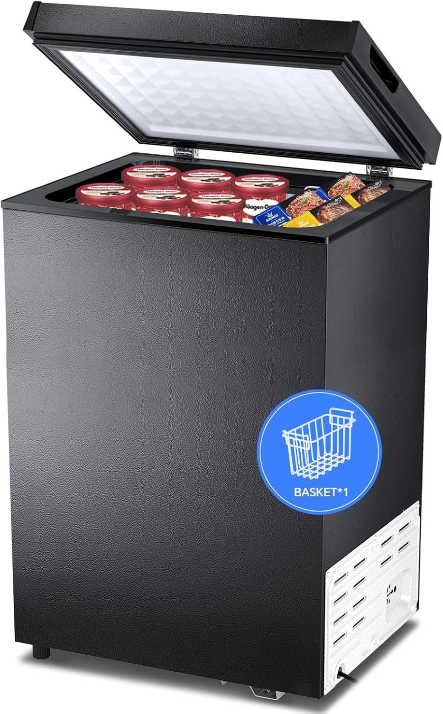 Kismile 2.8 cu. ft Compact Chest Freezer with Removable Basket - First ...